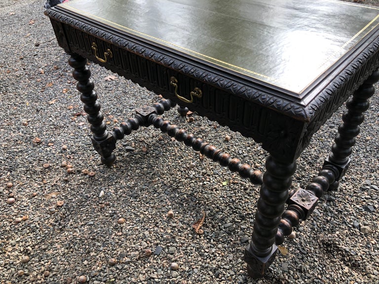 Baroque Style Relief Carved French Writing Table Desk at 1stDibs