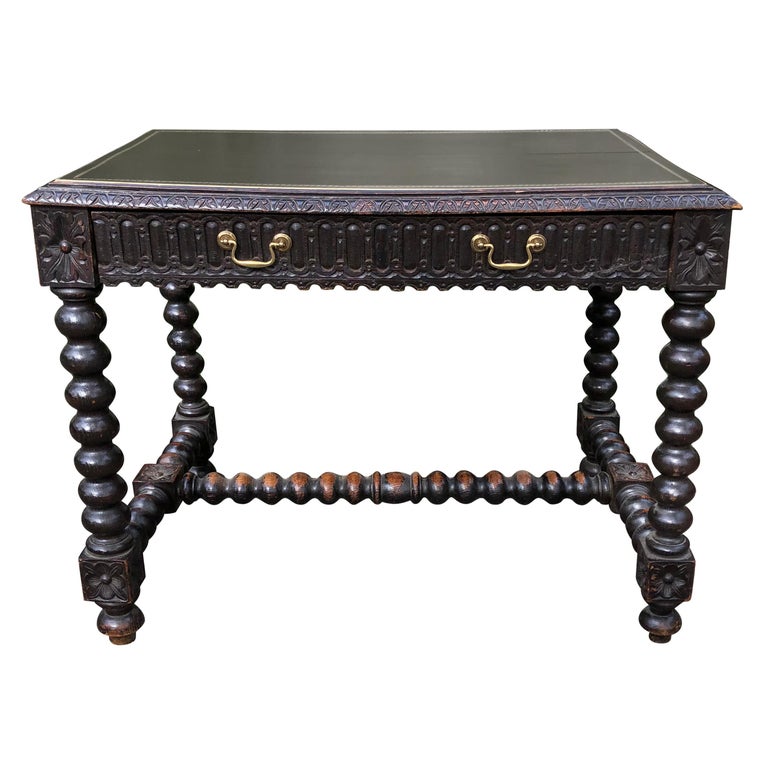 Baroque Style Relief Carved French Writing Table Desk at 1stDibs