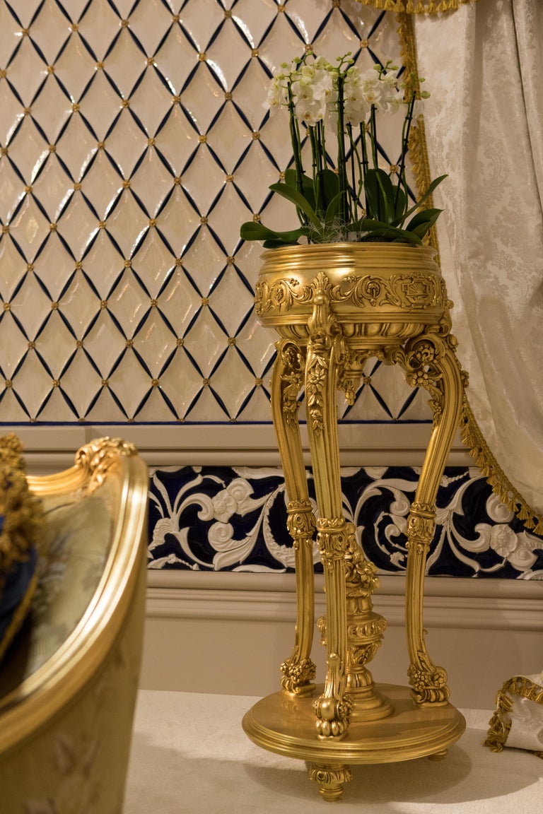 Baroque Style Standvase, Wood Hand Carved and Gold Leaf Finishing, Made ...