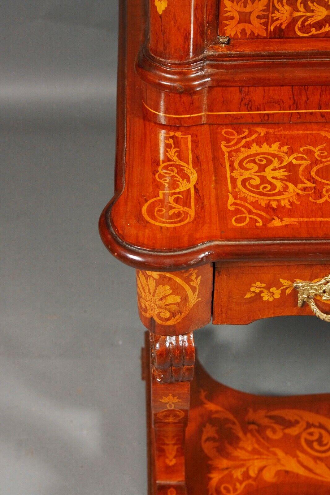 Antique Baroque Style Top Desk Fully Inlaid For Sale at 1stDibs