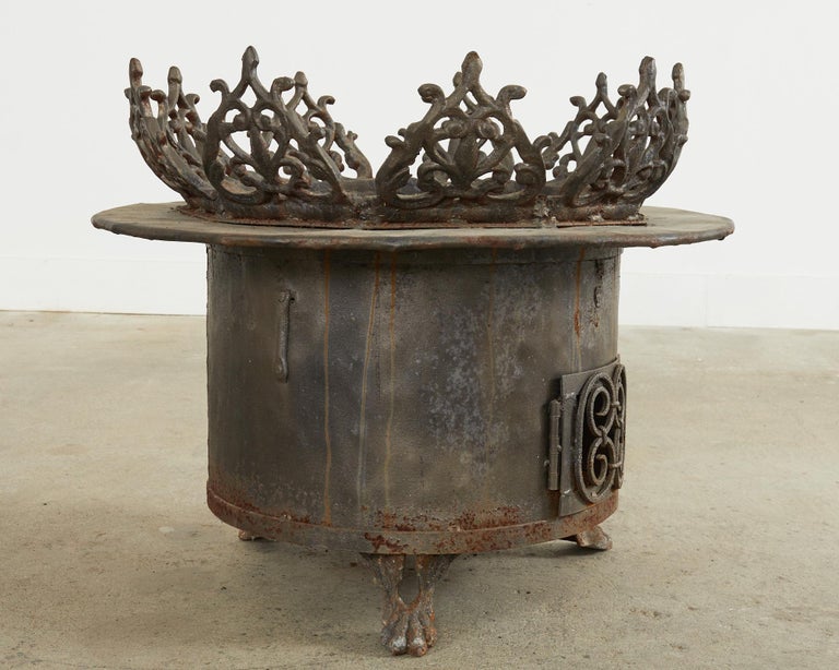 Baroque Style Wrought Iron Brazier Fire Pit or Chimnea For Sale at 1stDibs