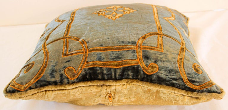Baroque Venetian Style, Red and Gold Velvet Pillow, Elaborate Applique ...