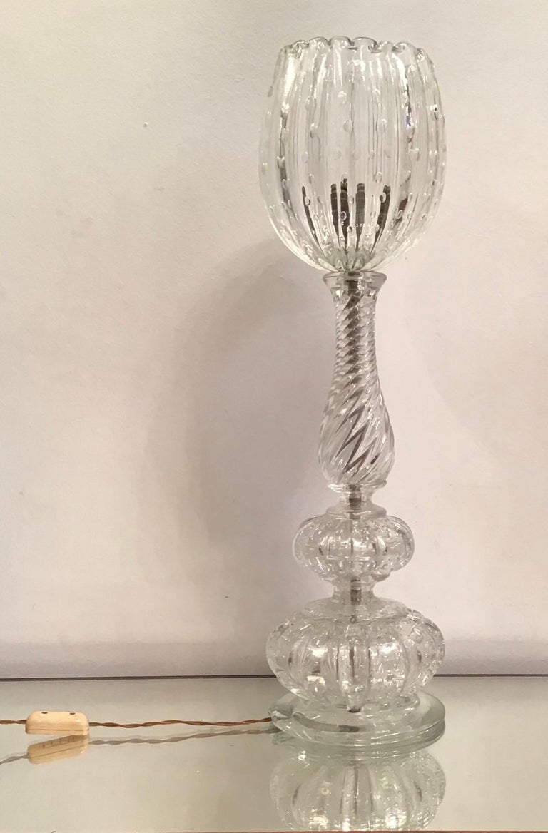 Barovier e Toso Table Lamp Murano Glass, 1940, Italy For Sale at 1stDibs