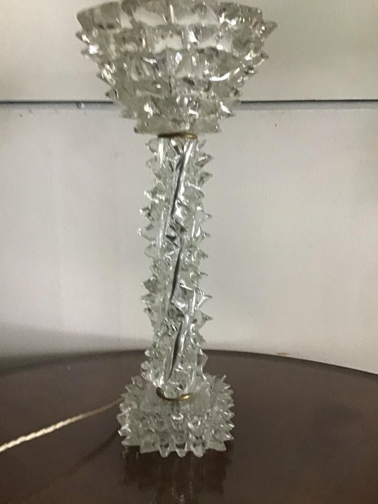 Barovier e Toso Table Lamp Murano Glass Brass “Rostrato”, 1940, Italy ...