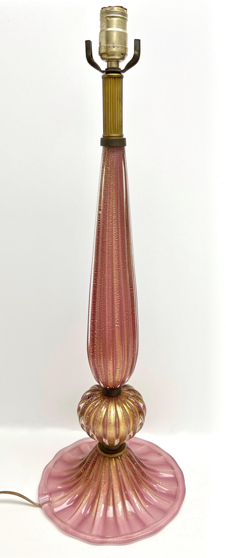 Barovier Murano Art Glass Single Table Lamp For Sale at 1stDibs
