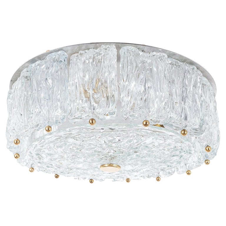 Barovier Toso Glass Flush Mount, Italy, Mid-Century For Sale at 1stDibs