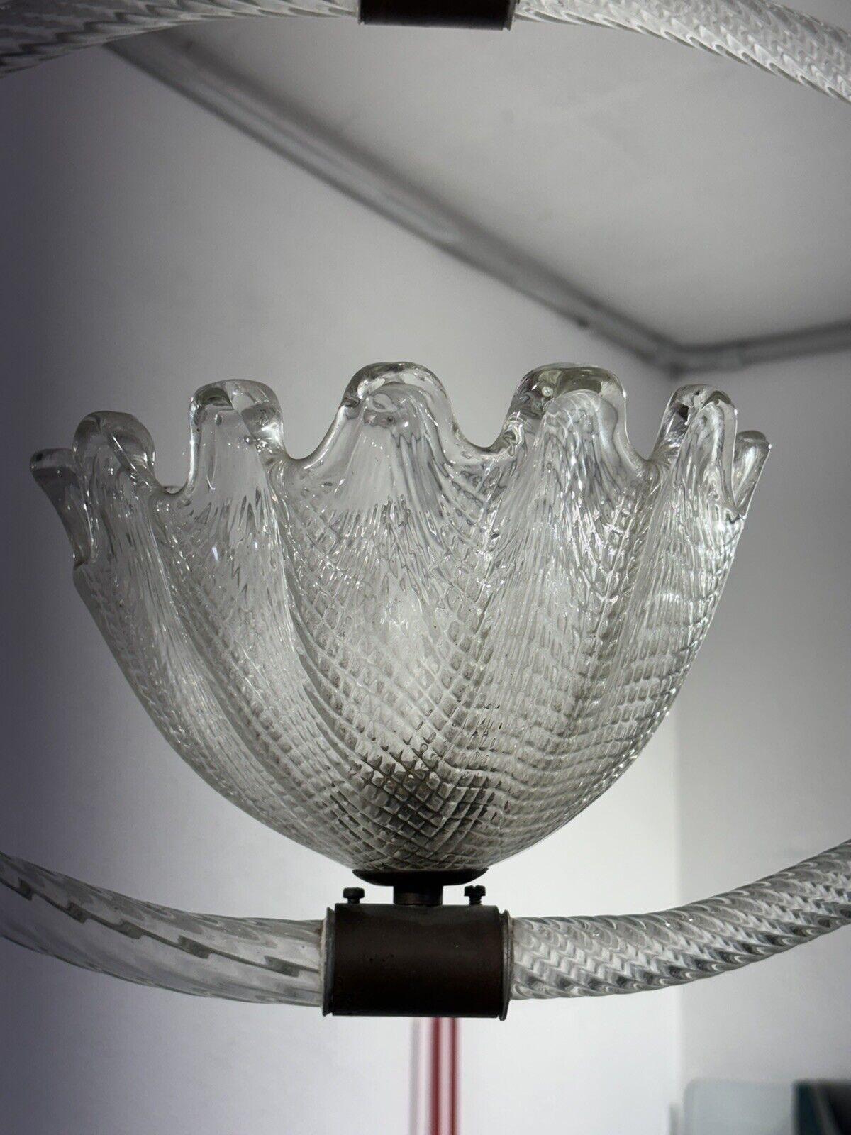 Barovier and Toso “Grosse Costolature”Lampadario Vetro Murano Mid-Century Design For Sale at 1stDibs