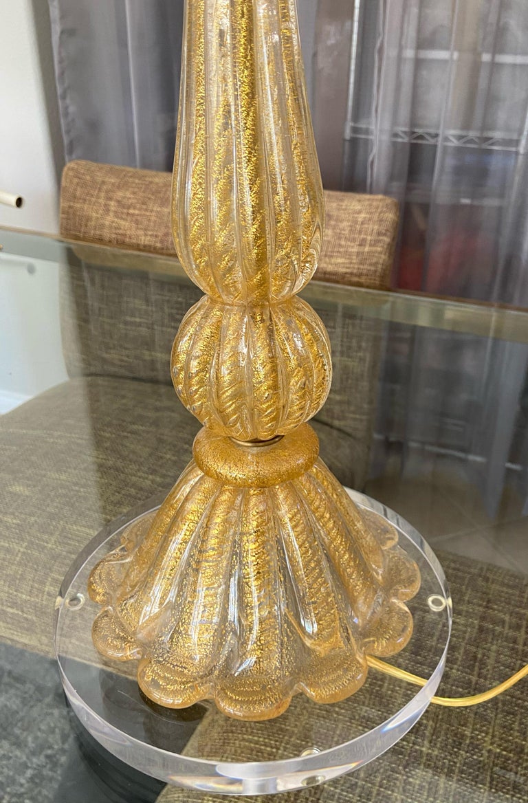 Barovier and Toso Murano Coronado d'Oro Glass Table Lamp For Sale at ...