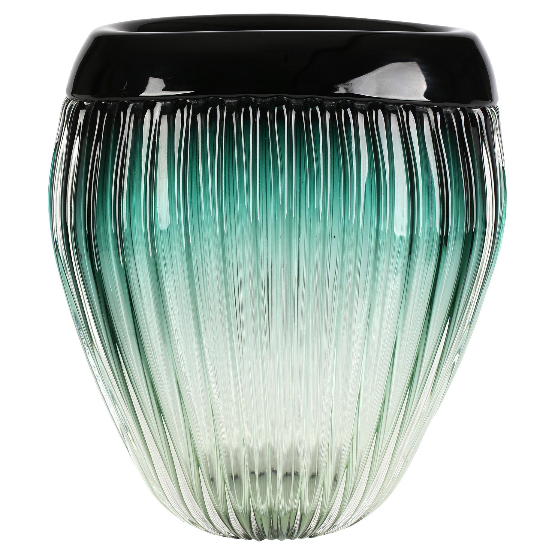 Murano Large Art Glass Floor Vase, Unstamped For Sale at 1stDibs