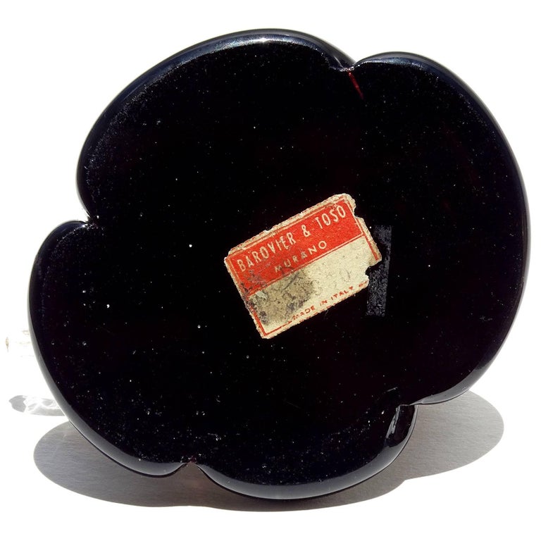 Barovier Toso Murano White Gold Flecks Italian Art Glass Pear Fruit ...