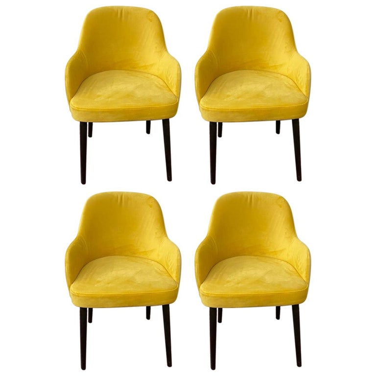 Barrel Back Armchair or Side Chair Mid-Century Modern Style, a Set of 4 ...