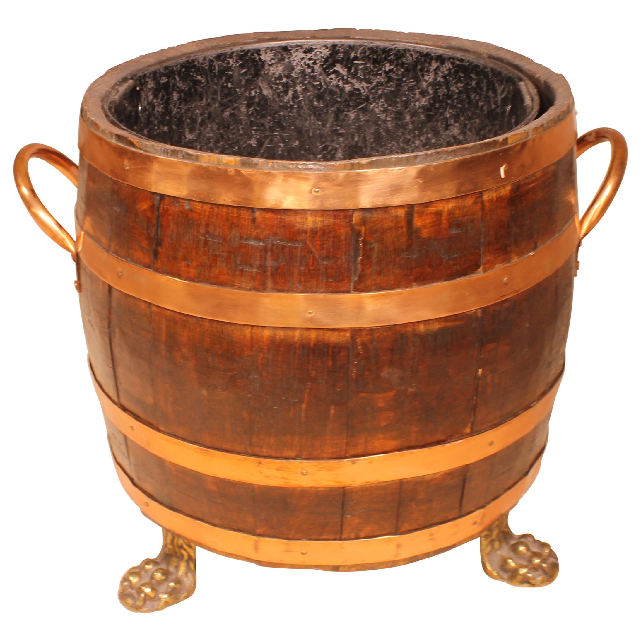 19th Century Cast Iron Enamel Coal Bucket For Sale at 1stDibs