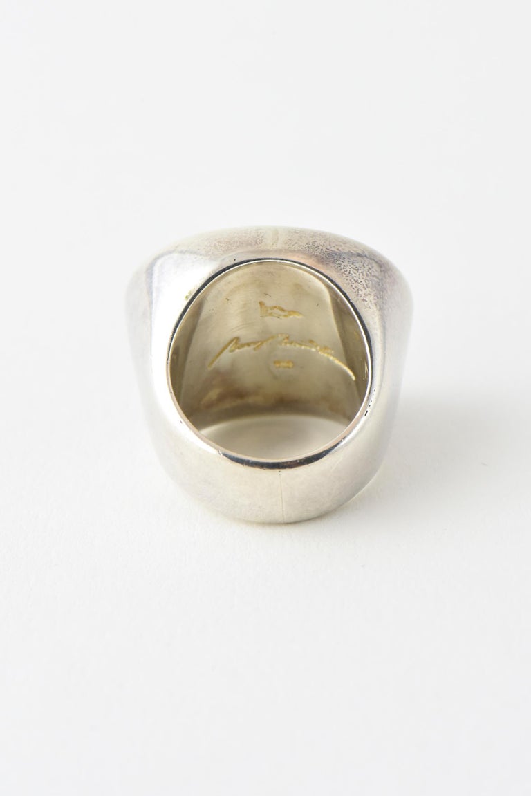 Barry Brinker Abalone Shell Sterling Silver Ring For Sale at 1stDibs