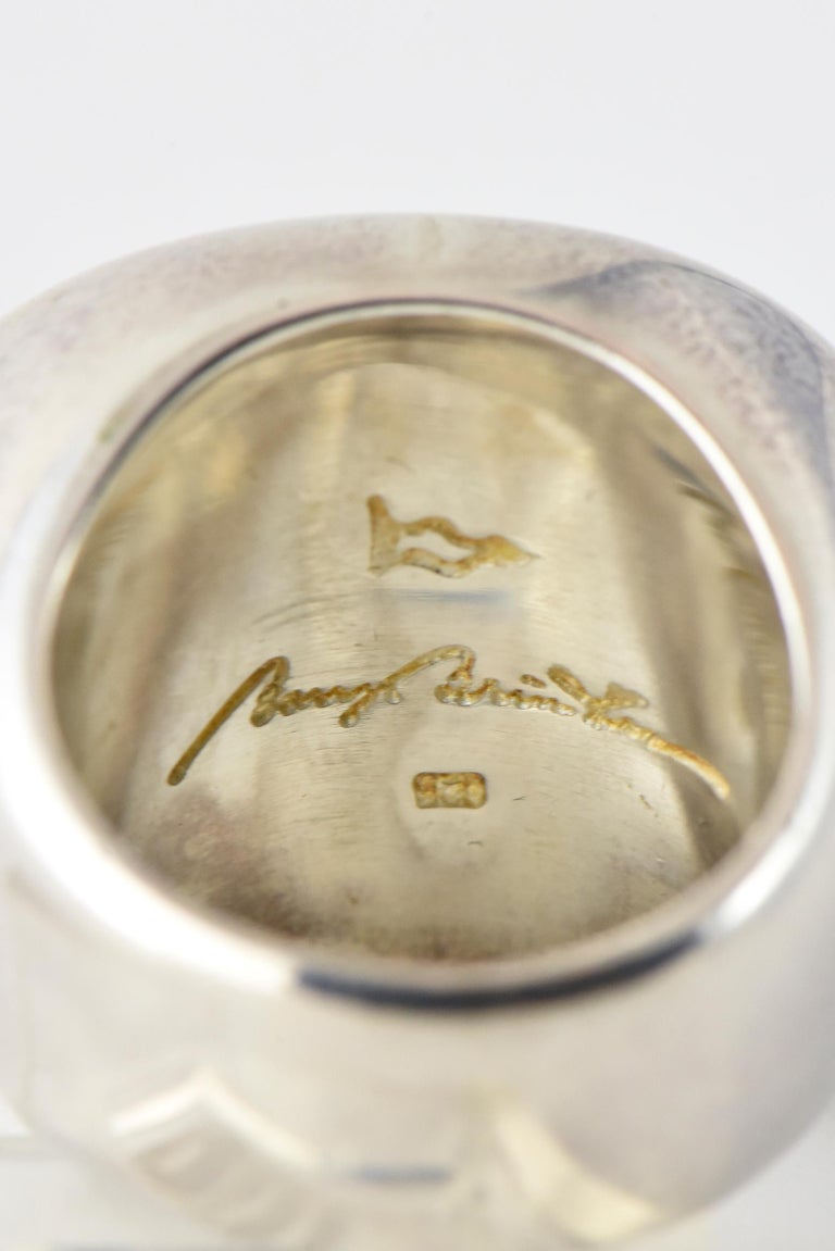 Barry Brinker Abalone Shell Sterling Silver Ring For Sale at 1stDibs