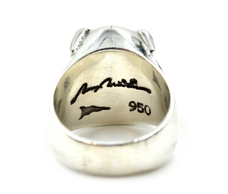 Barry Brinker Sterling Silver Hematite in Quartz Ring at 1stDibs