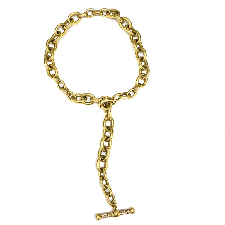 Barry Kieselstein Cord 18k Chain Necklace Diamond Toggle Yellow Gold ...