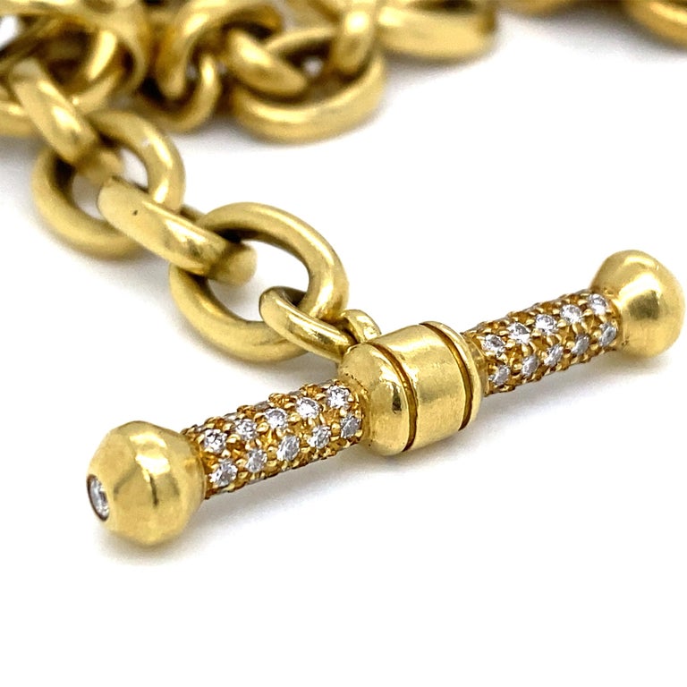 Barry Kieselstein Cord 18k Chain Necklace Diamond Toggle Yellow Gold ...