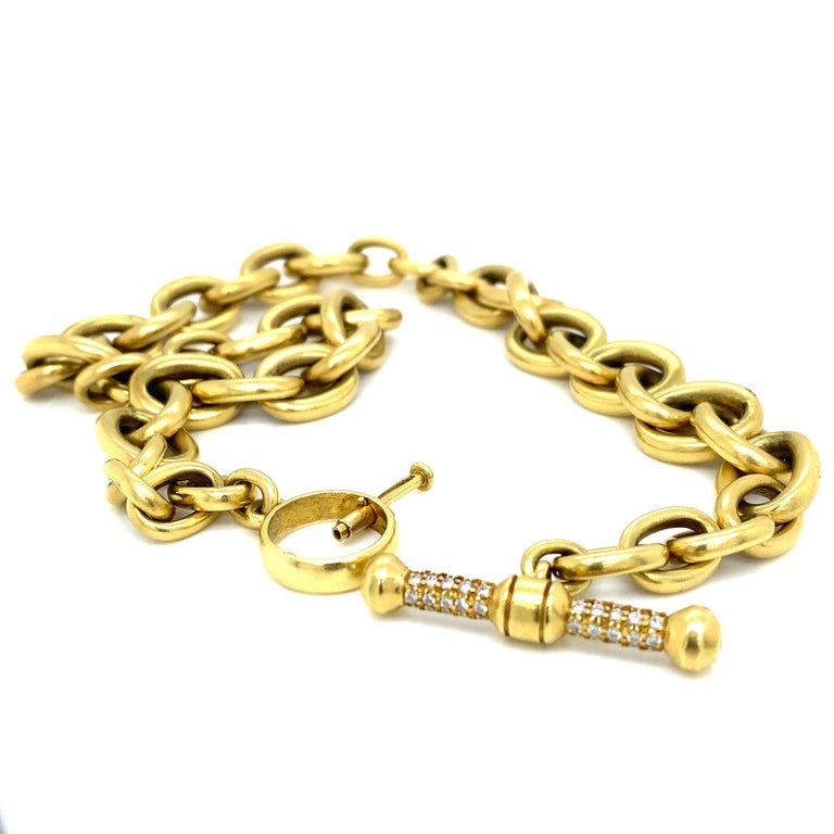 Barry Kieselstein Cord 18k Chain Necklace Diamond Toggle Yellow Gold ...