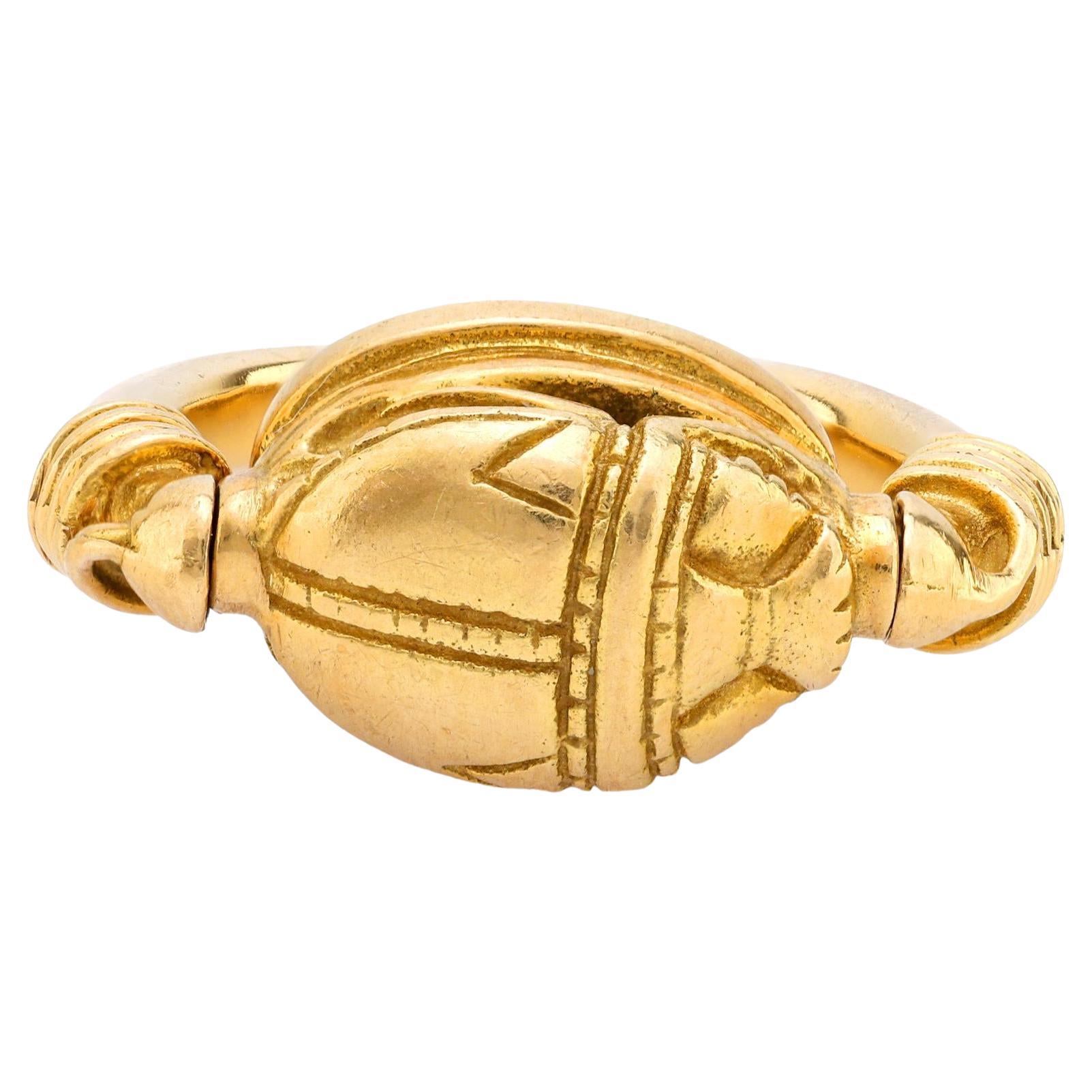 Barry Kieselstein-Cord 18k yellow gold swivel scarab ring For Sale at ...