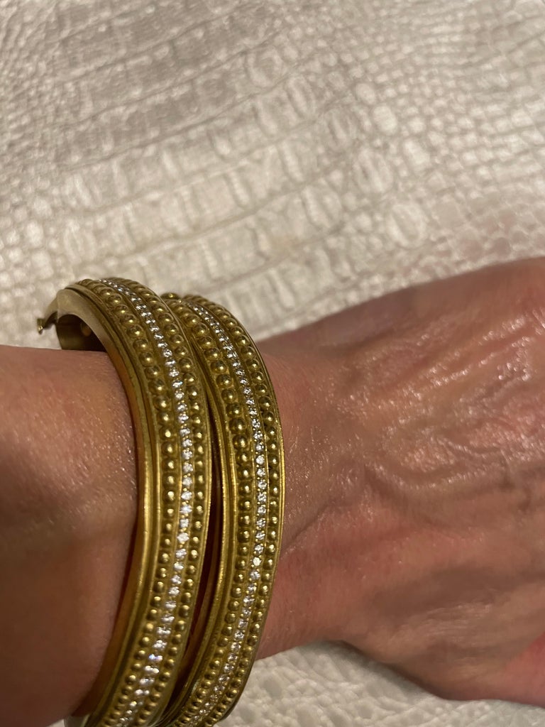 Barry Kieselstein-Cord Diamond Caviar Bangle Bracelet Set For Sale at ...