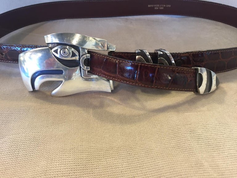 Barry Kieselstein Cord Large Eagle Head Sterling Alligator Belt For ...