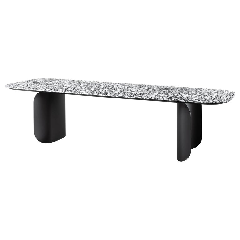 Barry Medium Table in Palladio Moro Top with Black Lacquered Base by ...