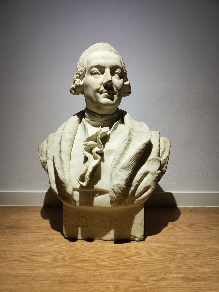 Barthélémy Blaise Marble Bust JJ Bachelier Signed and Dated B.Blaise ...