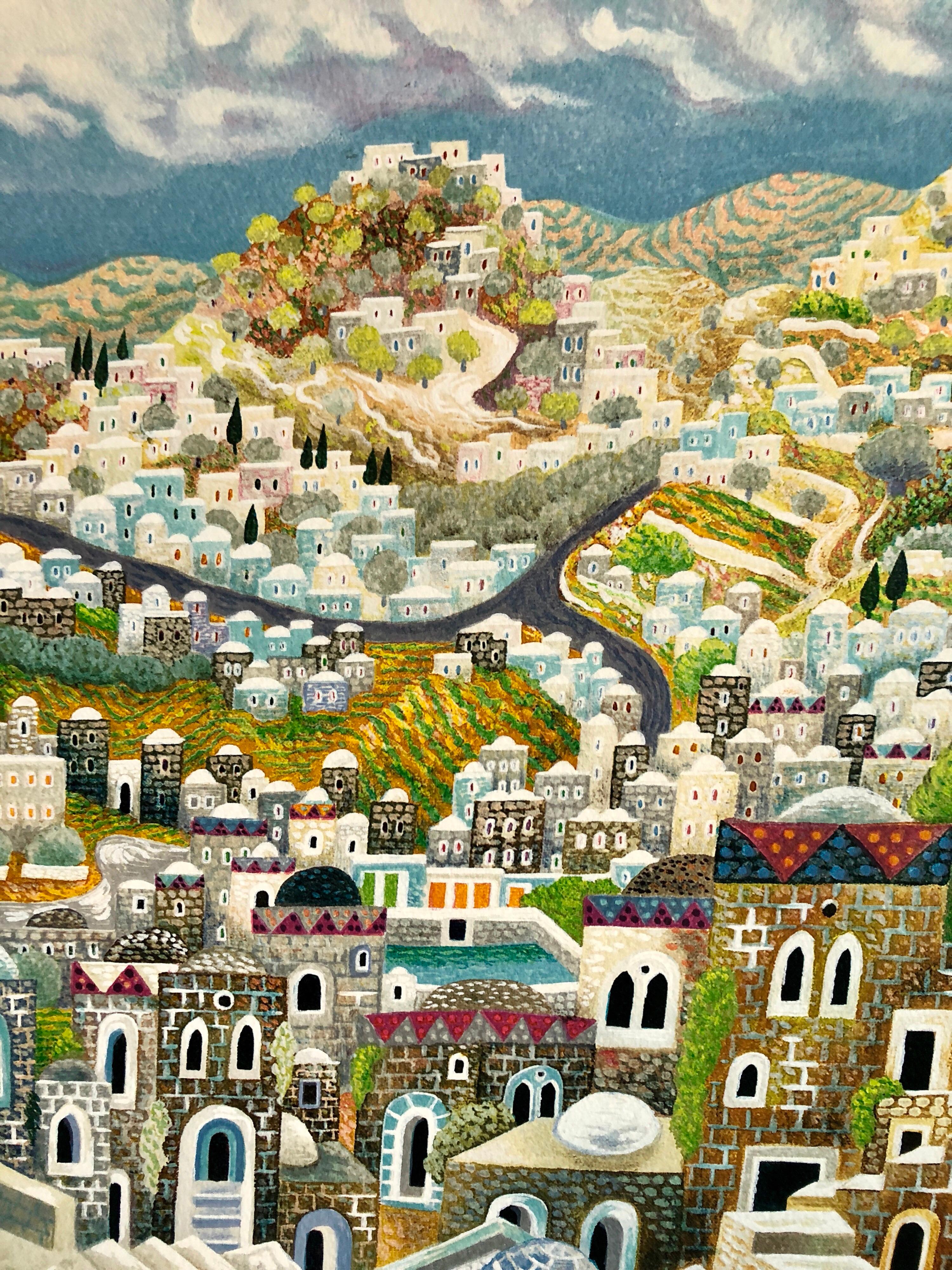 Baruch Nachshon - Large Jerusalem Israeli Judaica Surrealist Lithograph ...