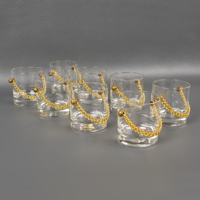 Barware Cocktail Set Ice Bucket and Glass, 9 pieces, 1980s For Sale at ...