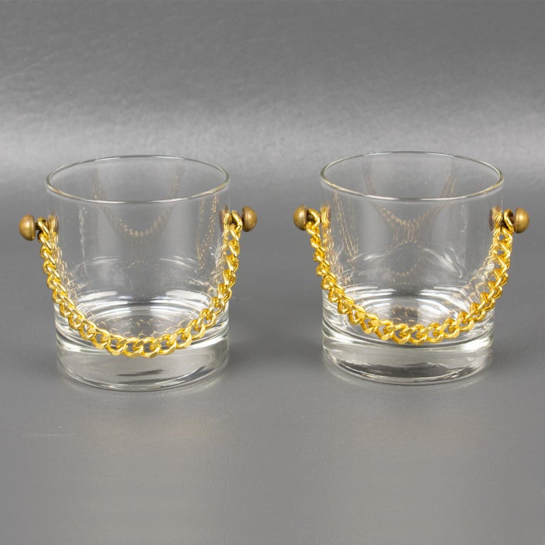 Barware Cocktail Set Ice Bucket and Glass, 9 pieces, 1980s For Sale at ...