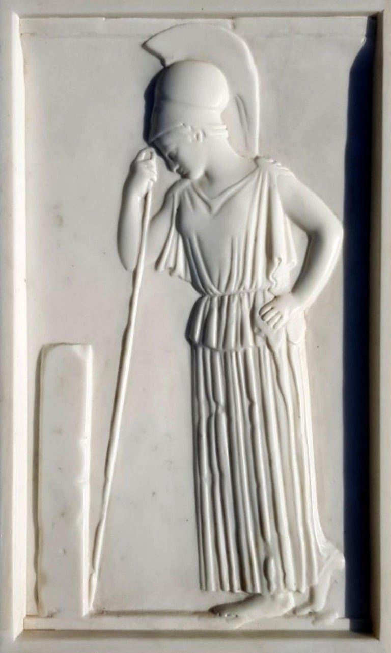 Bas-Relief in Marble Apuan Statuary of Thinking Athena End 19th Century ...