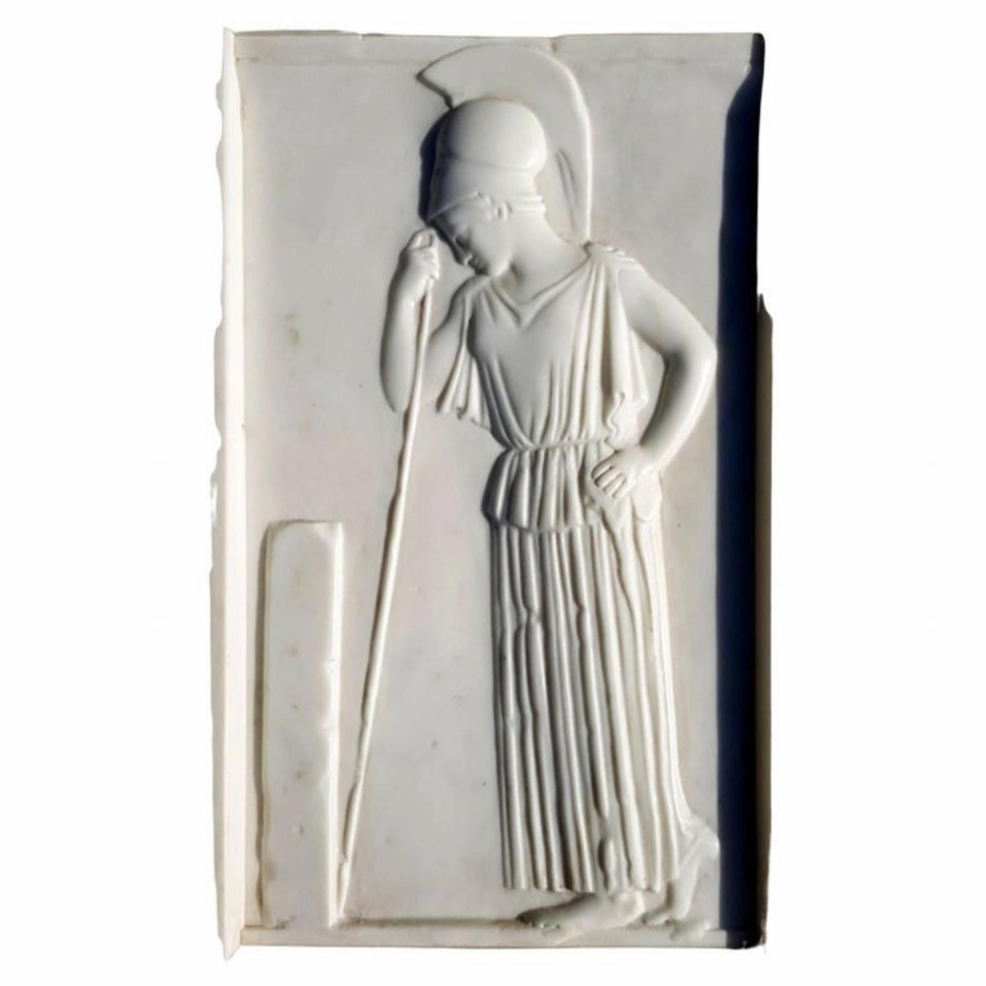 Bas-Relief in Marble Apuan Statuary of Thinking Athena End 19th Century ...