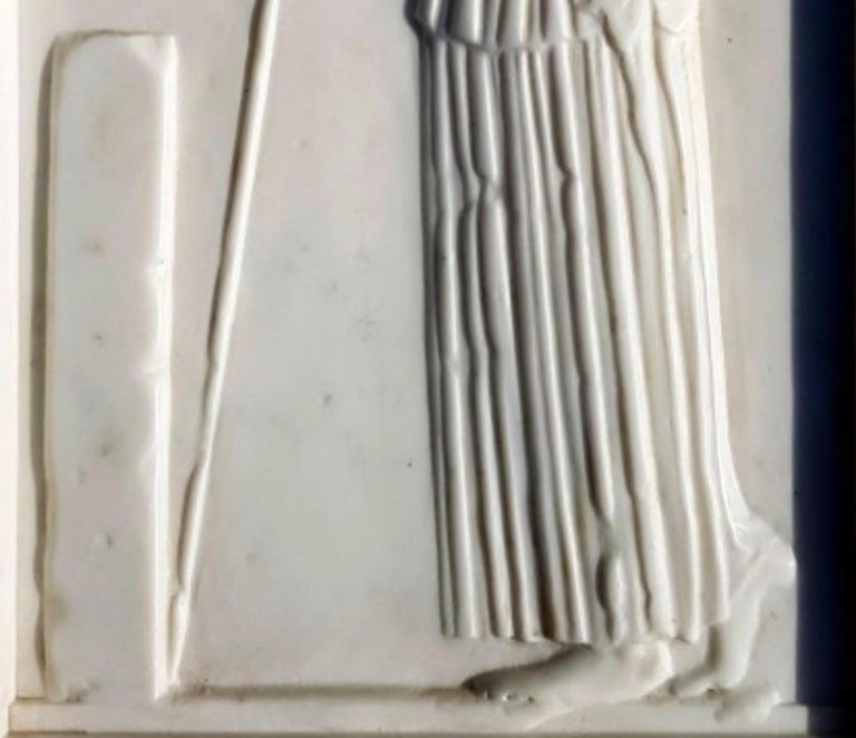 Bas-Relief in Marble Apuan Statuary of Thinking Athena End 19th Century ...