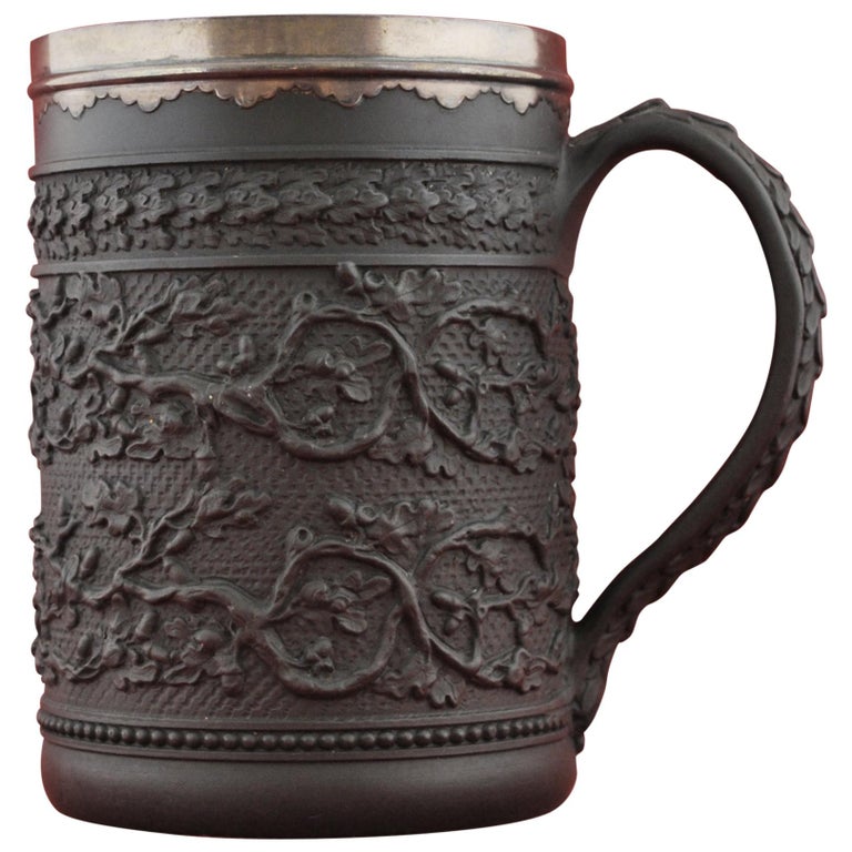 Basalt Cider Mug with Sheffield Plate Rim, Wedgwood, circa 1790 For ...