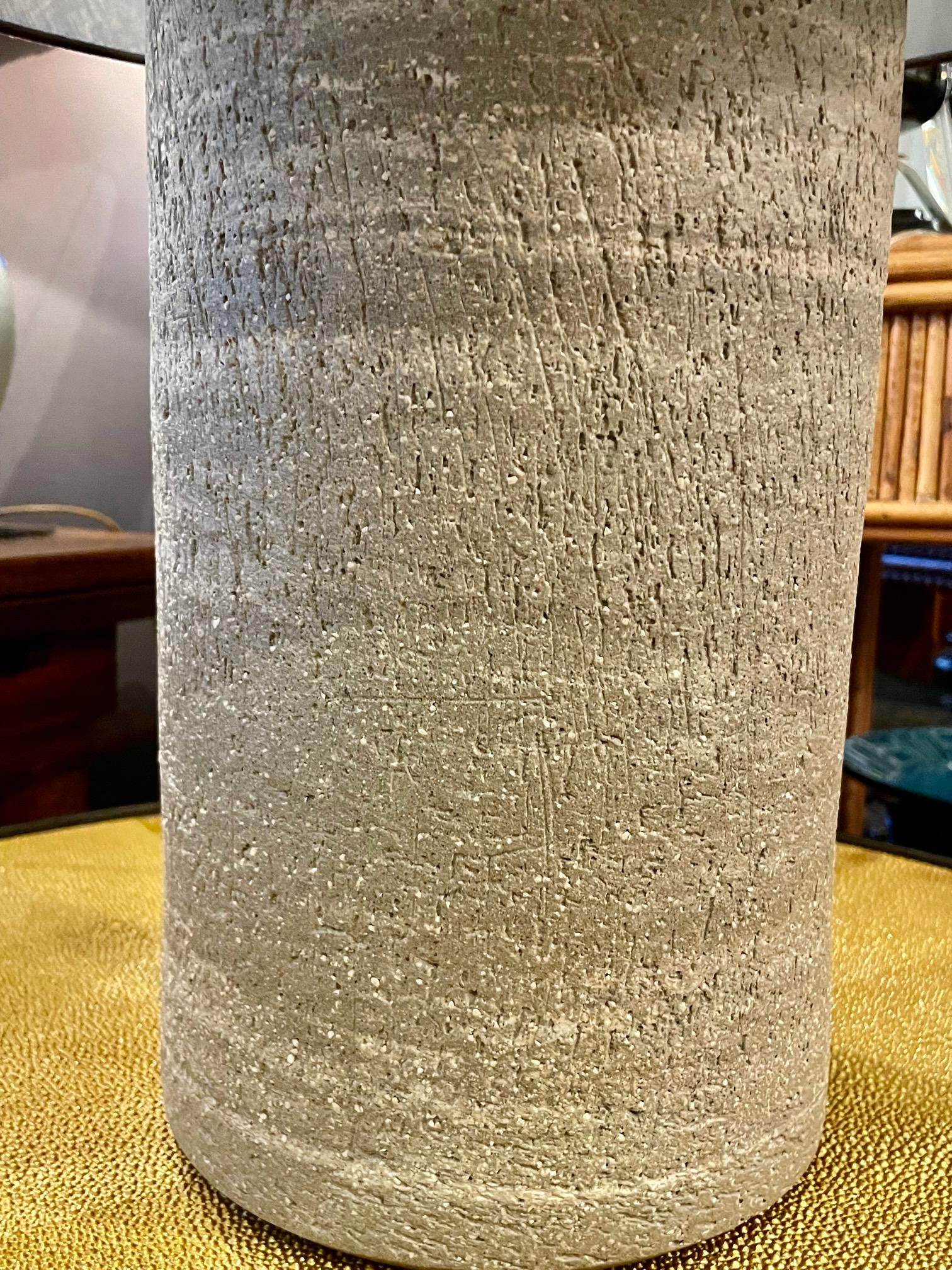 Basalt Rock Cylinder Shaped Lamp With Shade, Germany, Contemporary For ...