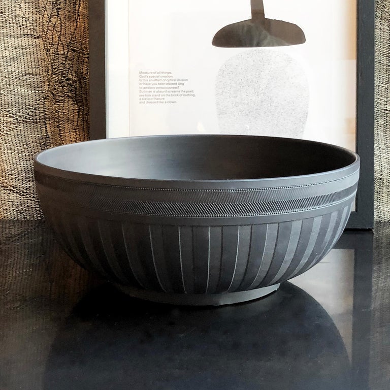 Basalt Striped Bowl by Wedgwood from 1930s For Sale at 1stDibs
