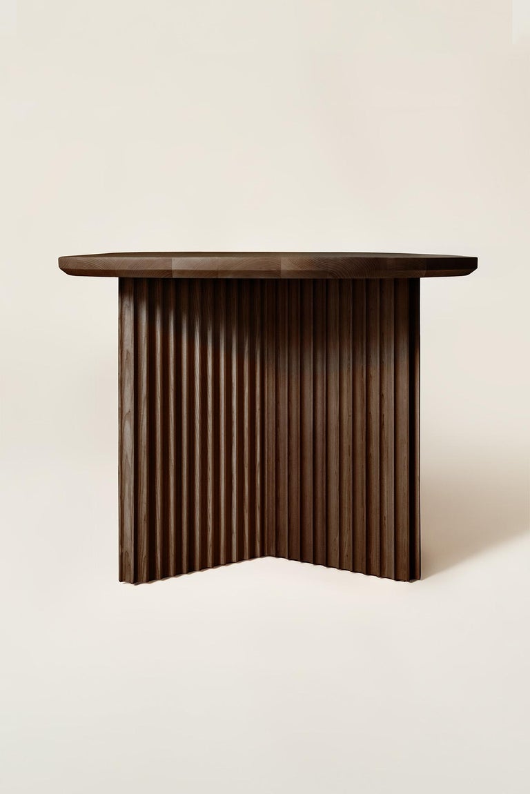 Basalto Solid Wood Table, Ash in Hand-Made Brown Finish, Contemporary For Sale at 1stDibs