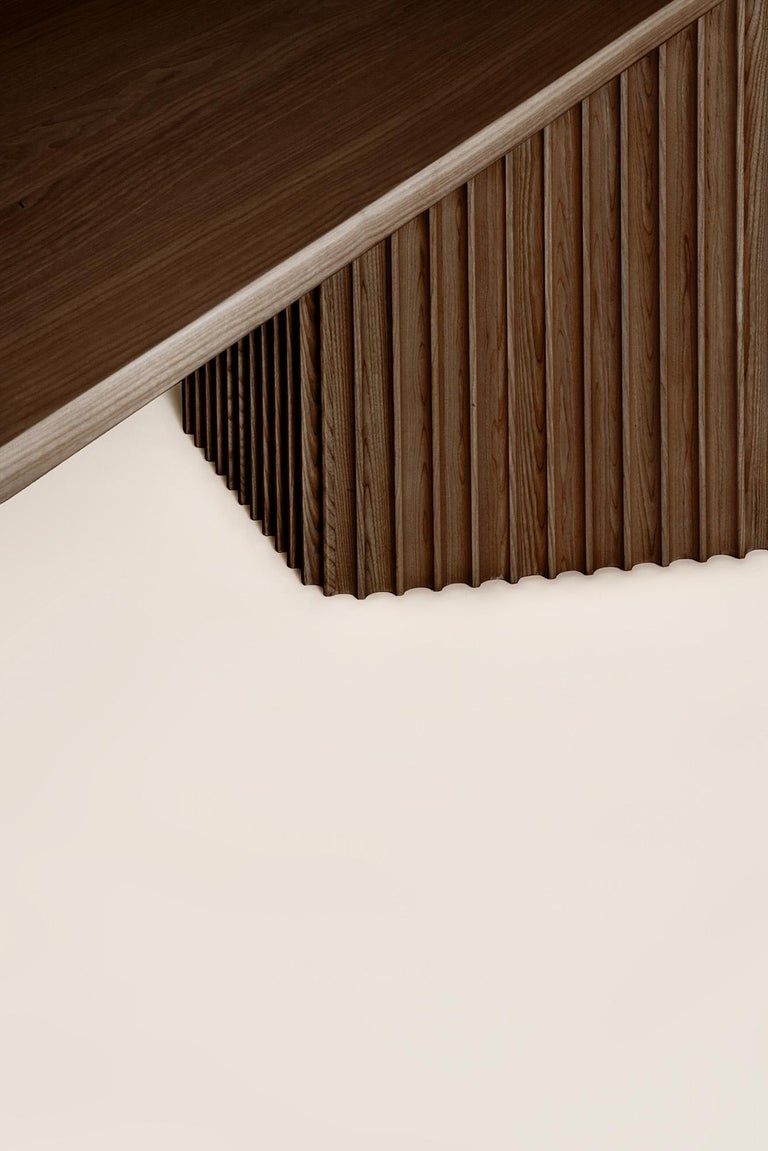 Basalto Solid Wood Table, Ash in Hand-Made Brown Finish, Contemporary ...