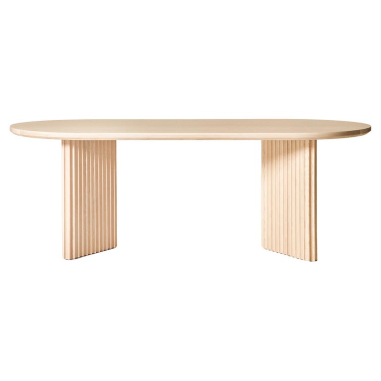 Basalto Solid Wood Table, Ash in Hand-Made Natural Finish, Contemporary ...