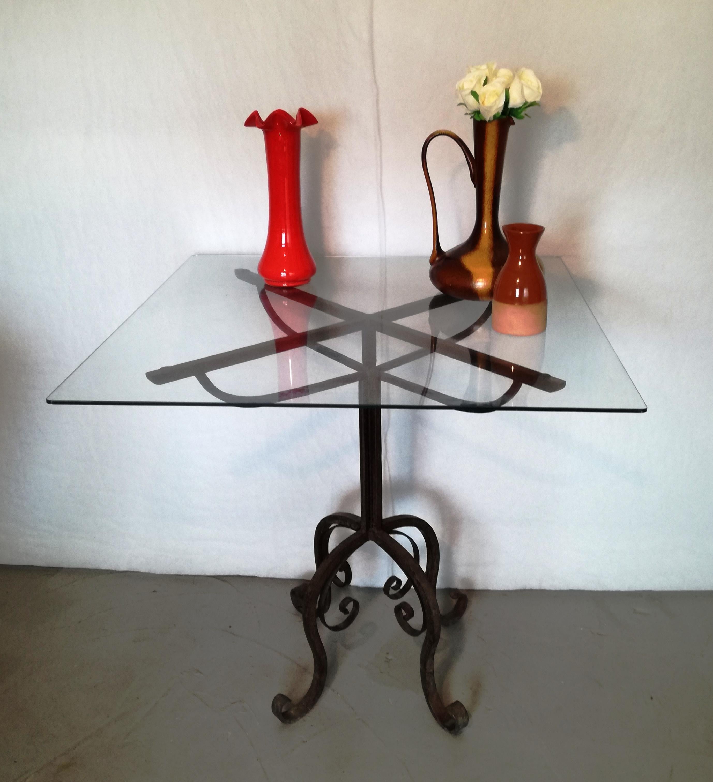 wrought iron coffee table base, 60s For Sale at 1stDibs