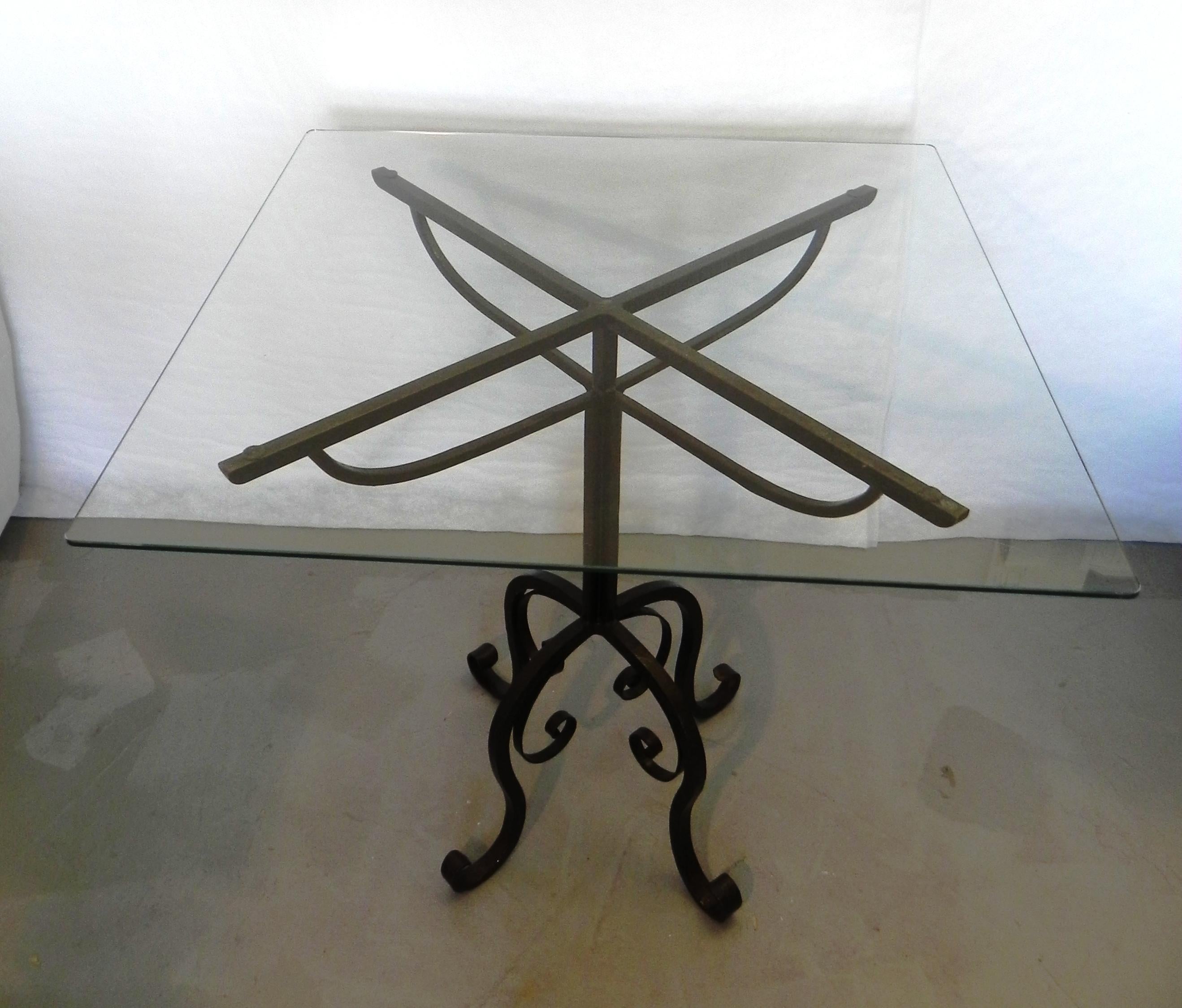 wrought iron coffee table base, 60s For Sale at 1stDibs