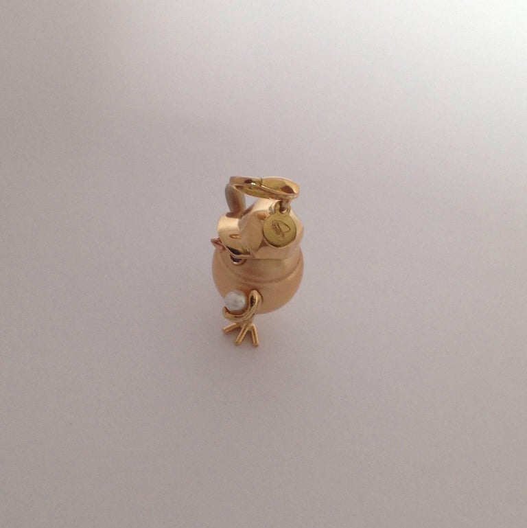 Baseball Player Chick Black Diamond 18K Gold Pearl Charm and Pendant or ...