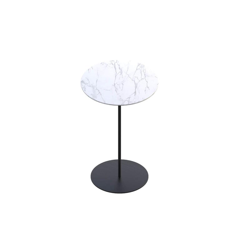 Basic Black Metal and Marble Side Table No:1 For Sale at 1stDibs