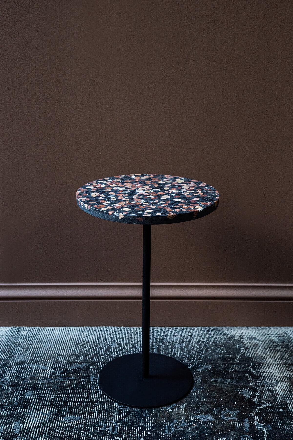 Basic Metal Feet and Terrazzo Surface Side Table For Sale at 1stDibs