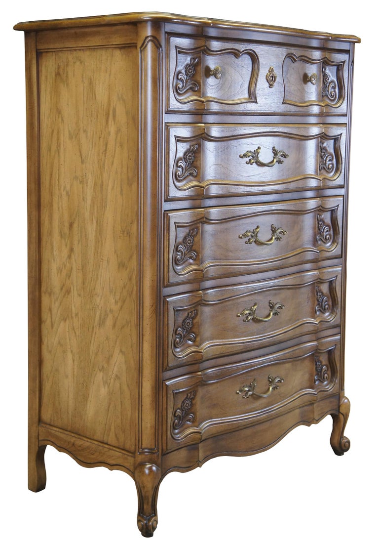 Basic Witz French Provincial Serpentine Fruitwood Chest of Drawers ...