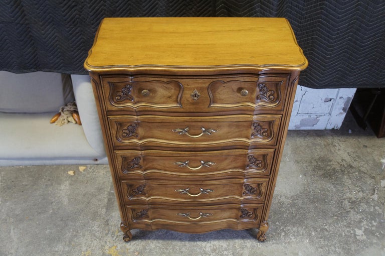 Basic Witz French Provincial Serpentine Fruitwood Chest of Drawers ...