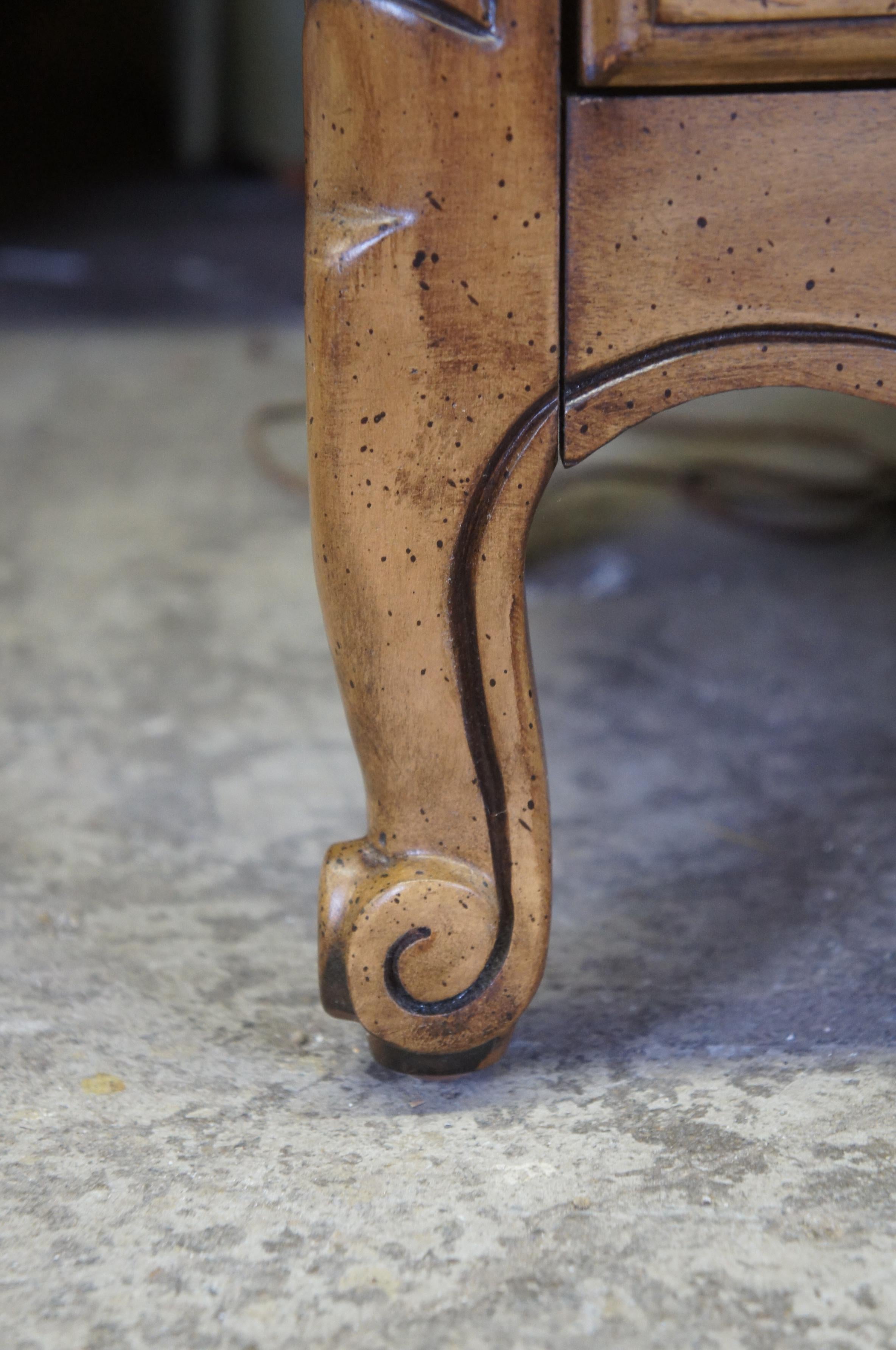Basic Witz French Provincial Serpentine Fruitwood Dresser and Hutch ...