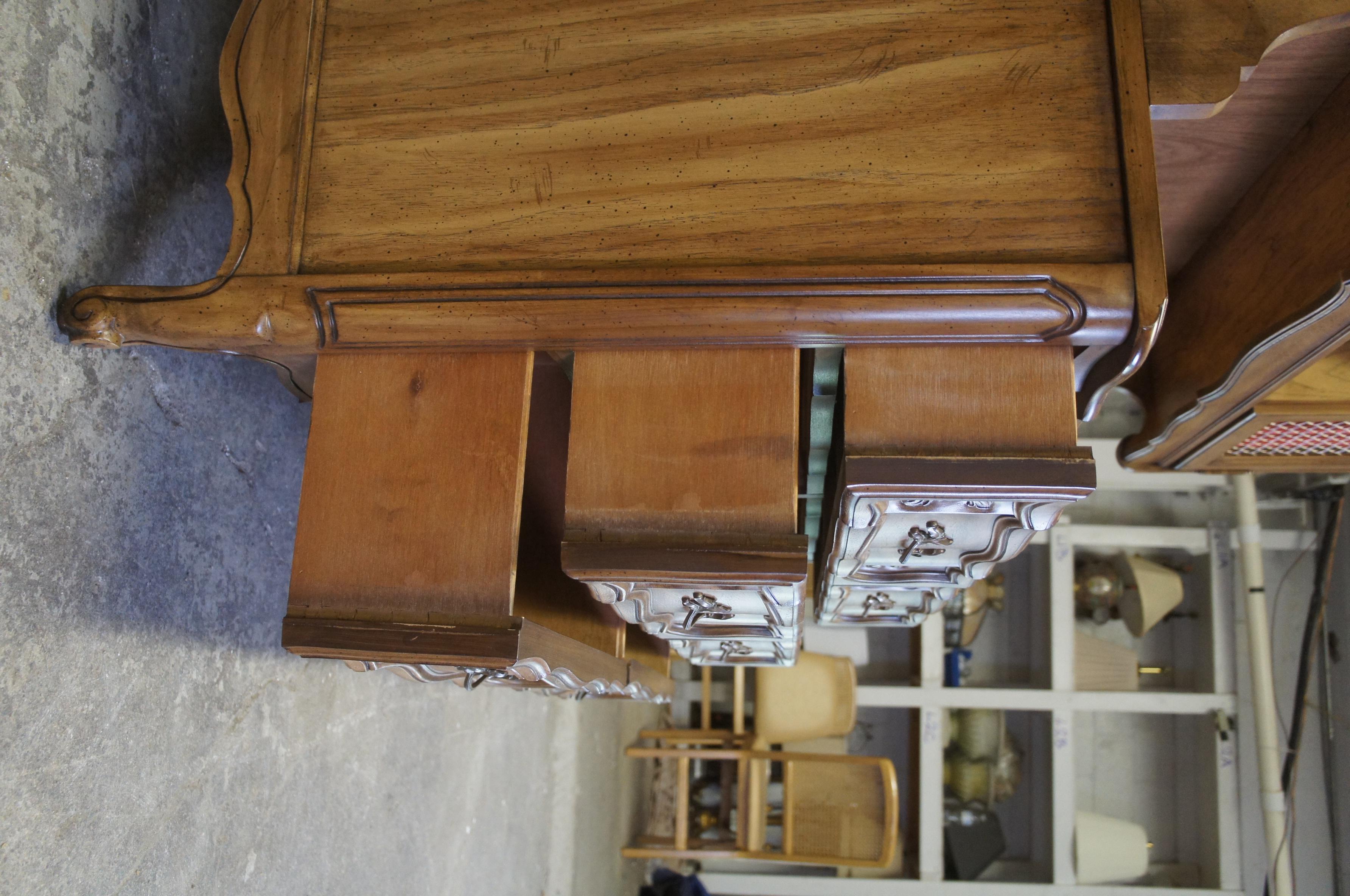 Basic Witz French Provincial Serpentine Fruitwood Dresser and Hutch ...