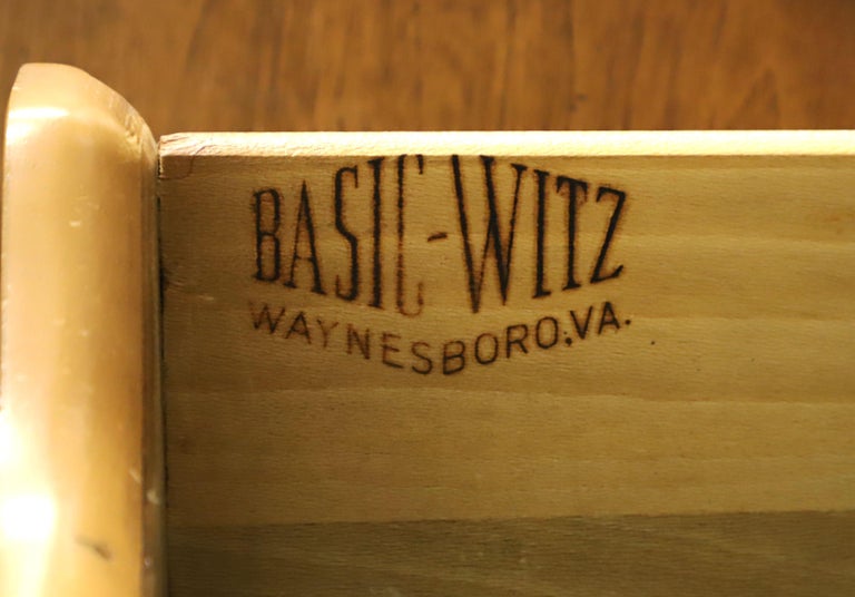 BASIC WITZ Mid 20th Century Pecan Mediterranean Style China Cabinet For ...