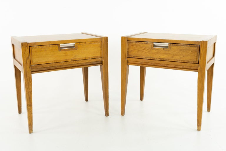 Basic Witz Mid Century Walnut Nightstands, Pair For Sale at 1stDibs ...